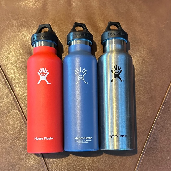 Hydro Flask | Dining | Hydro Flask Trio Vibrant Red Cool Blue Sleek ...